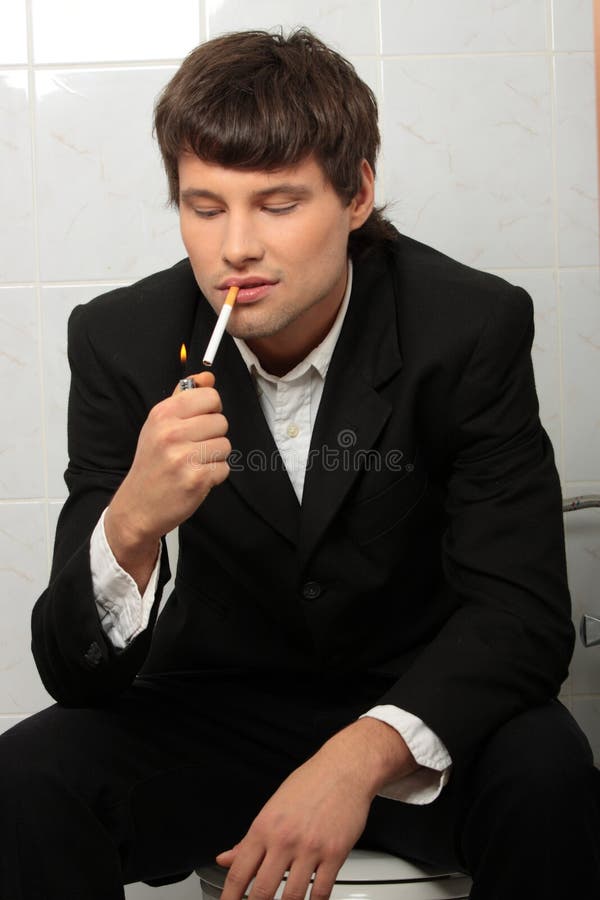 Handsome man smoking stock image. Image of business, handsome - 17081555