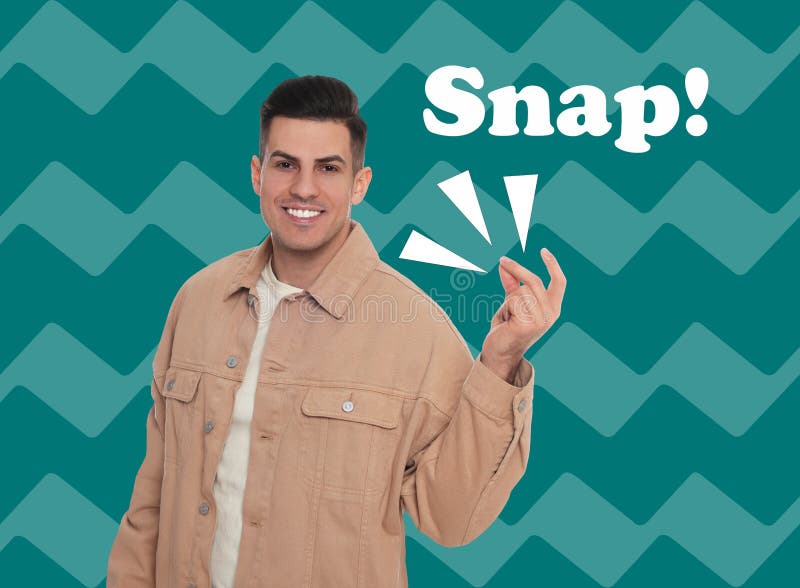 Handsome Man Snapping Fingers on Color Background Stock Photo - Image ...