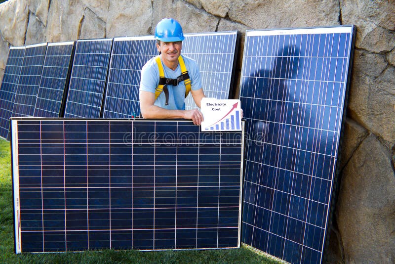 Solar panel installation stock photo. Image of energy - 16251202