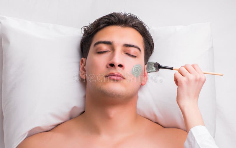 Handsome Man in Spa Massage Concept Stock Photo - Image of head ...