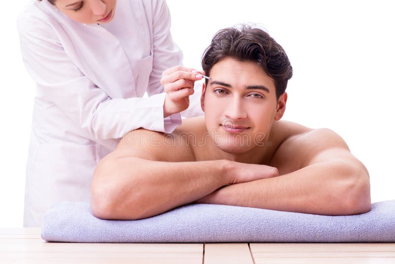 The Handsome Man in Spa Massage Concept Stock Image - Image of pebbles ...