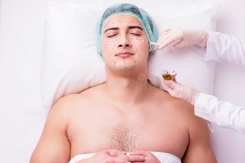The Handsome Man in Spa Massage Concept Stock Photo - Image of collagen ...
