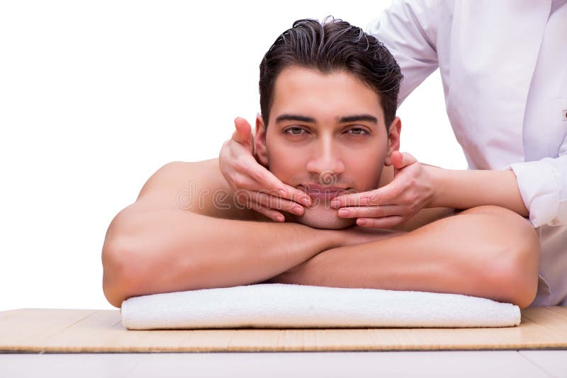 The Handsome Man during Spa Massaging Session Stock Image - Image of ...
