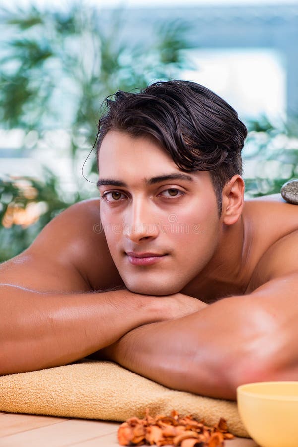 The Handsome Man during Spa Session Stock Photo - Image of massaging ...
