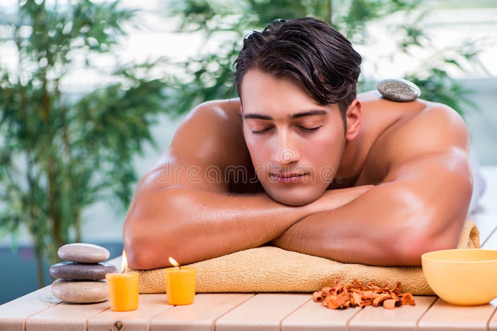 The Handsome Man during Spa Session Stock Photo - Image of aromatherapy ...