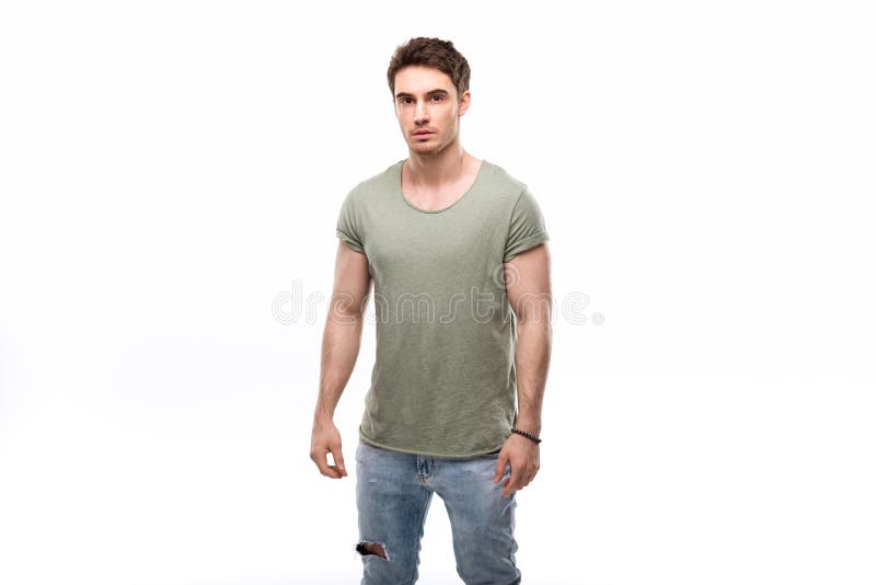 Handsome Man Standing and Looking at Camera Stock Image - Image of ...