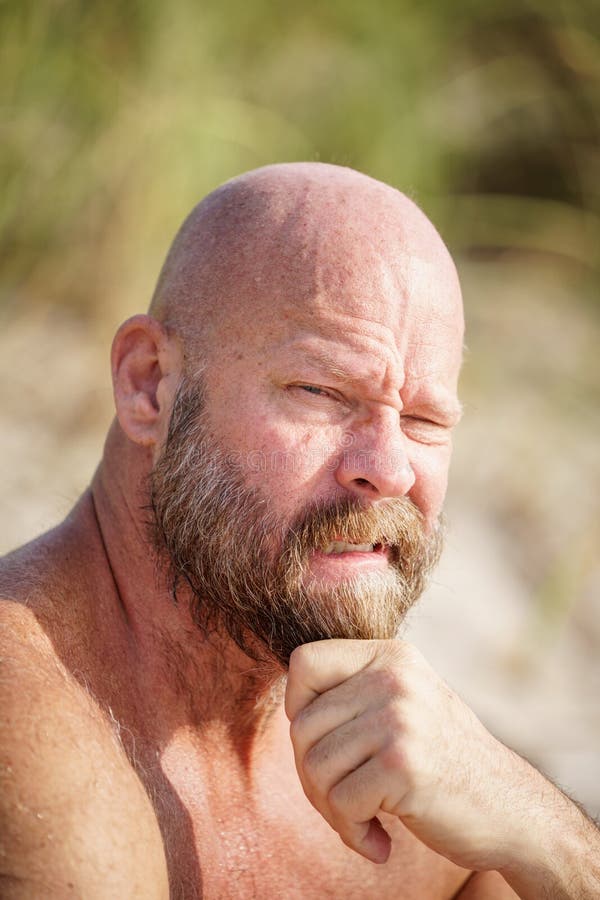 Handsome Man Stroking His Beard Stock Image - Image of handsome, body ...