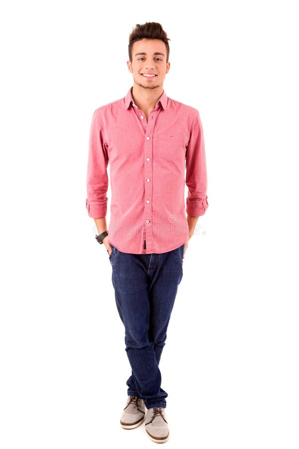 Man Standing Straight with Hands at His Back Stock Photo - Image of ...