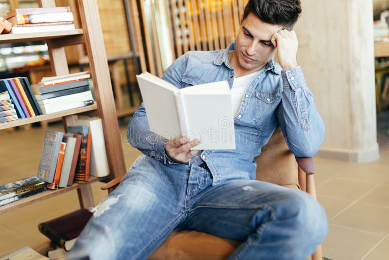 Handsome man studying stock image. Image of knowledge - 133244719