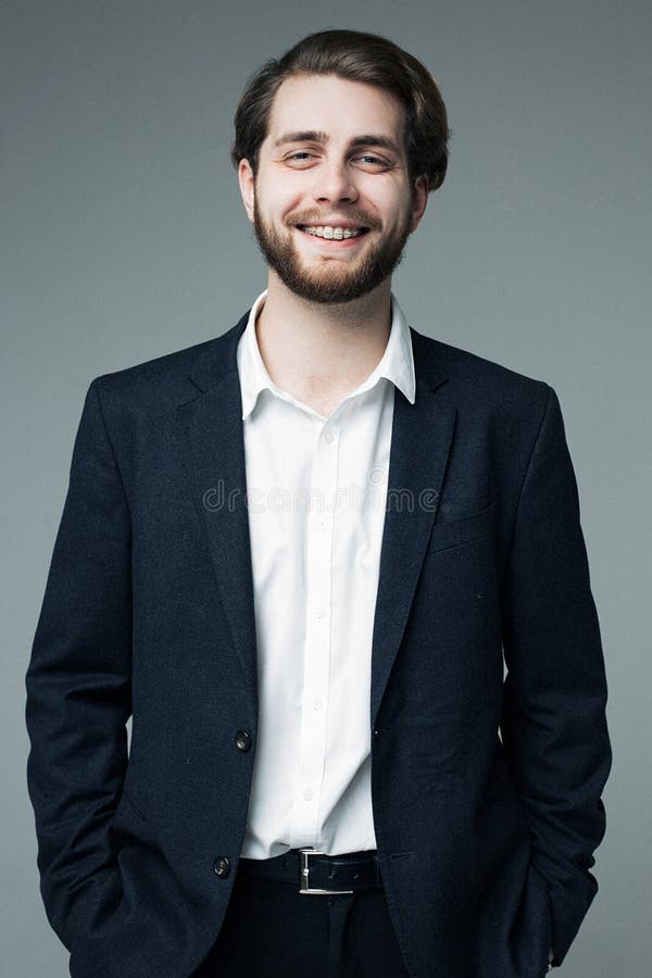 Handsome man in suit stock image. Image of chair, jacket - 56949717