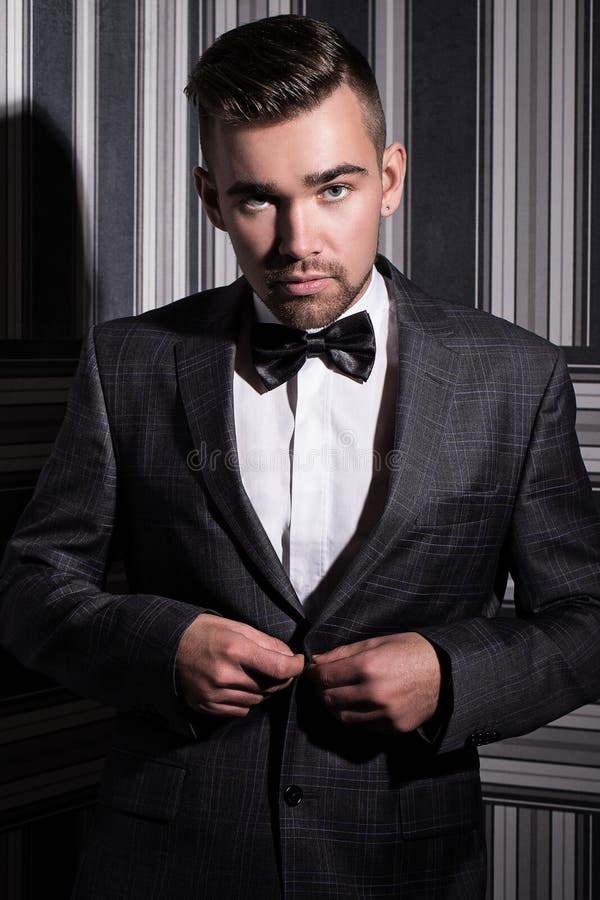 Handsome man in a suit stock image. Image of hairstyle - 51316435