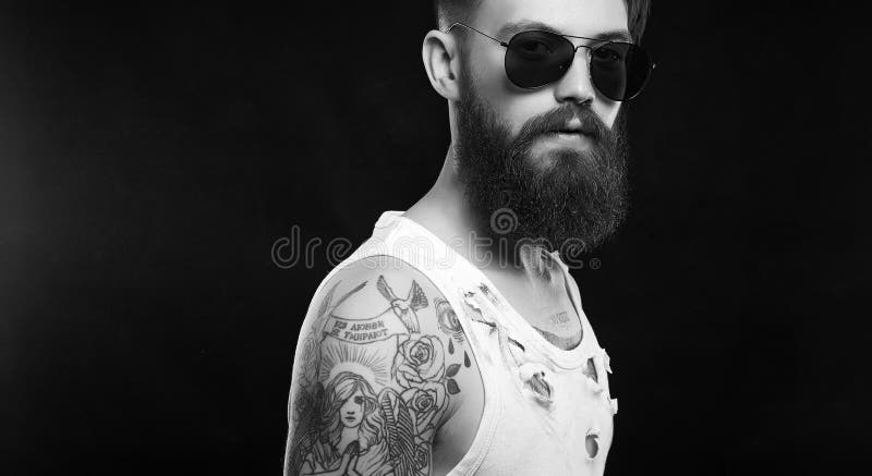 Handsome Man In Sunglasses Tattoo Stock Image Image Of Dark