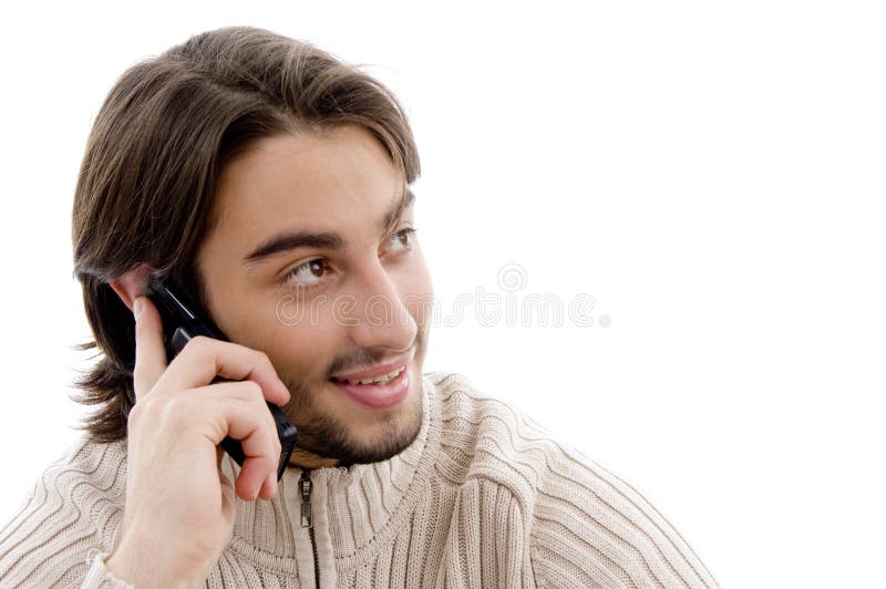 Man on Cell Phone stock photo. Image of distance, cellular - 1563756