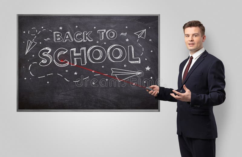 Handsome Man Teaching in Classroom Stock Image - Image of business ...