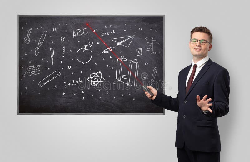 Handsome Man Teaching in Classroom Stock Photo - Image of elegant ...