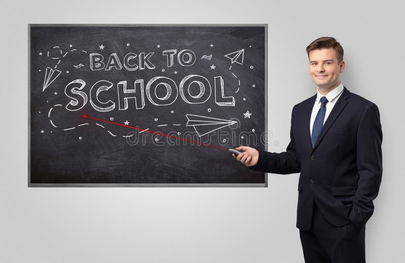 Handsome Man Teaching in Classroom Stock Image - Image of expression ...