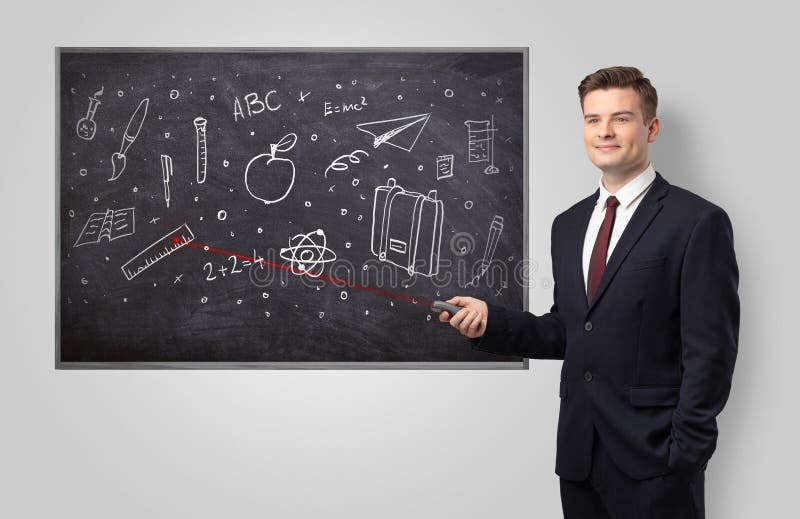 Handsome Man Teaching in Classroom Stock Photo - Image of cute ...