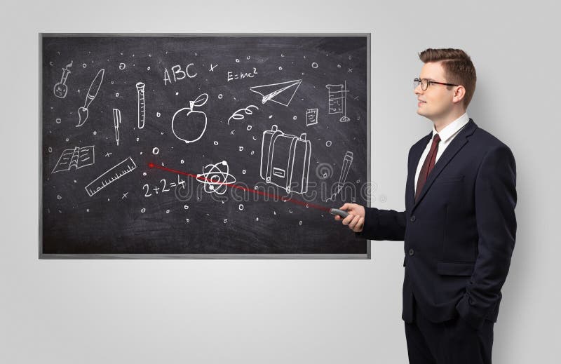 Handsome Man Teaching in Classroom Stock Photo - Image of copyspace ...