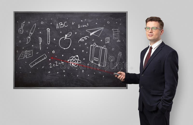 Handsome Man Teaching in Classroom Stock Photo - Image of handsome ...