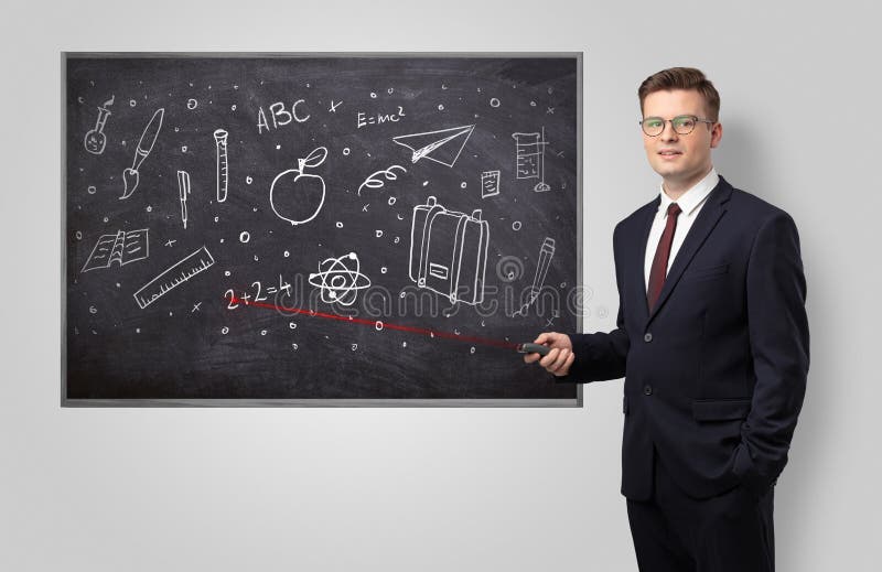 Handsome Man Teaching in Classroom Stock Photo - Image of concept ...
