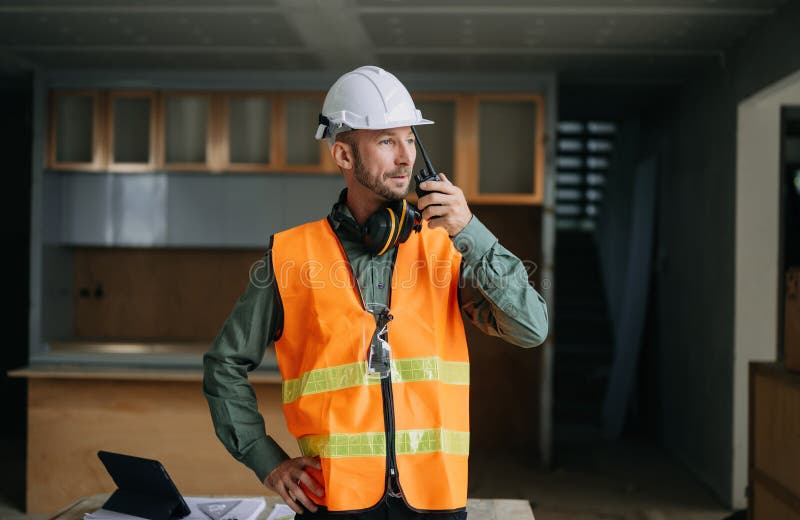 Handsome Man Team Architect on a Building Industry Construction Site ...
