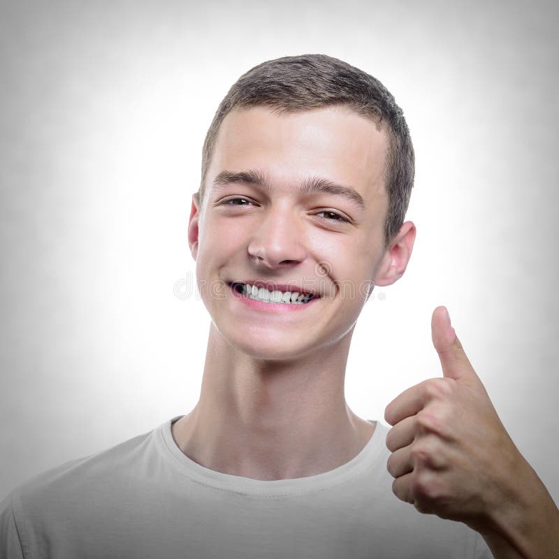 Handsome Man with Thumb Up. Stock Photo - Image of casual, blank: 82777980