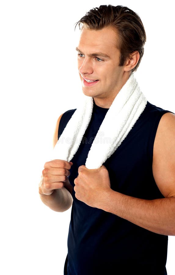 Handsome Man With Towel Around Neck Stock Image - Image: 24511927 Handsome Man With Towel Around Neck Stock Image - Image: 24511927