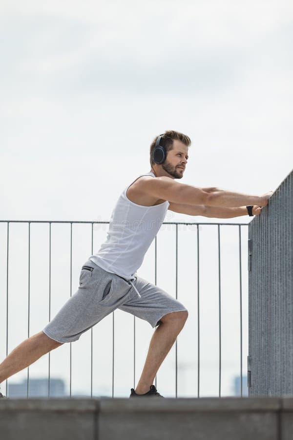 Handsome Man Training and Working Out Outdoors Stock Photo - Image of ...