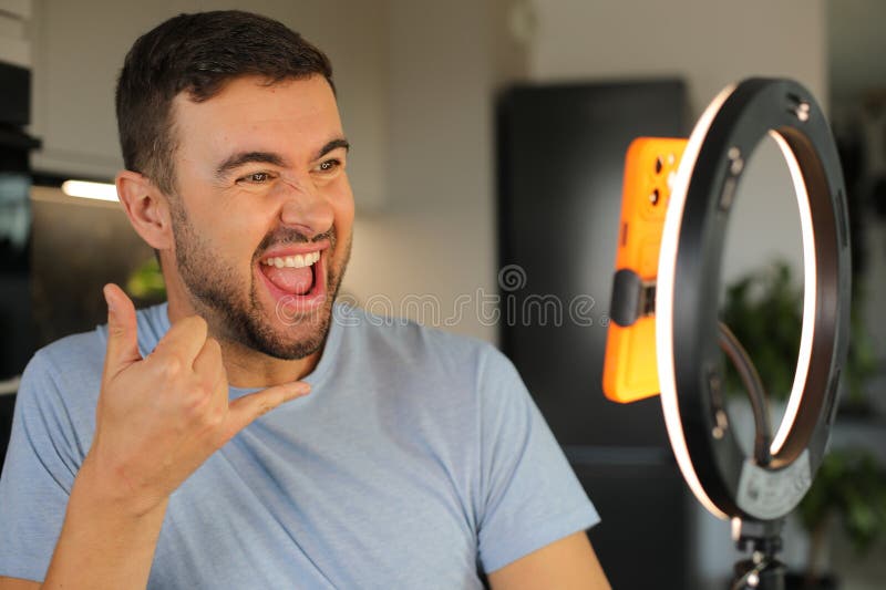 The Light from the Light Ring that Illuminates the Wall Stock Image ...
