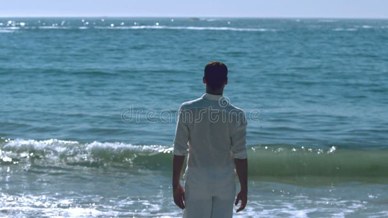 Handsome Man Walking Towards the Camera on Green Screen Stock Video ...