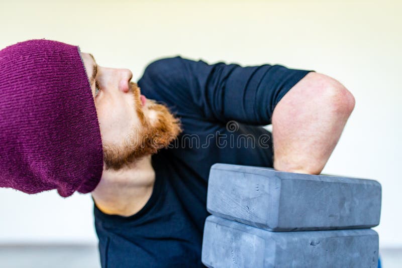 Handsome Man Warm Up and Stay Strong at Home Workout Stock Image ...