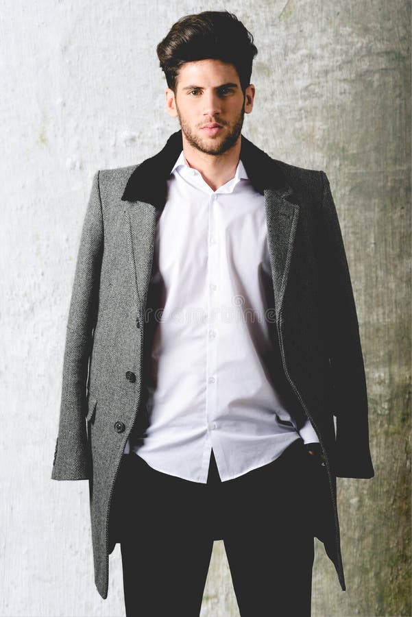 Handsome man wearing coat stock image. Image of casual - 39983889