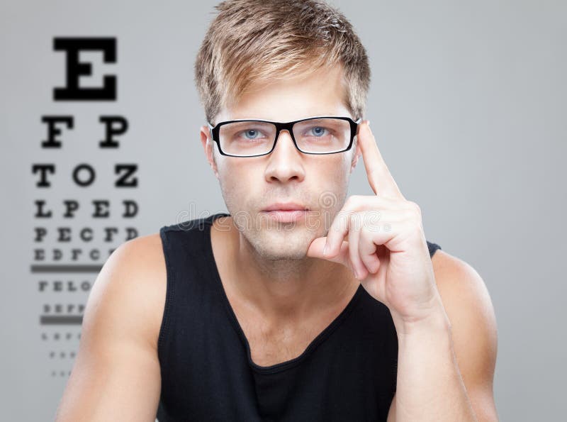 Handsome Man Wearing Glasses Stock Image - Image of health, diopter ...