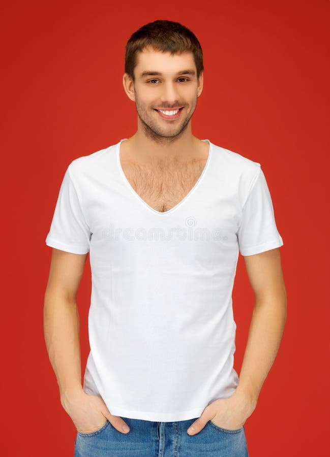 Handsome Man in White Shirt Stock Photo - Image of people, carefree ...
