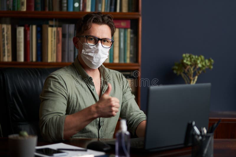 Handsome Man Working at His Workplace. Work from Home Stock Photo ...
