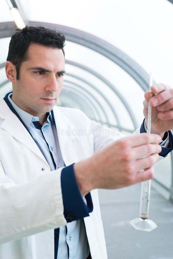 Handsome Man Working in Laboratory Stock Image - Image of clinical ...