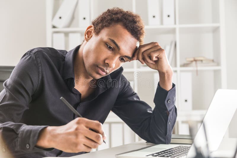 Handsome Man Working On Project Stock Photo - Image of businessperson ...