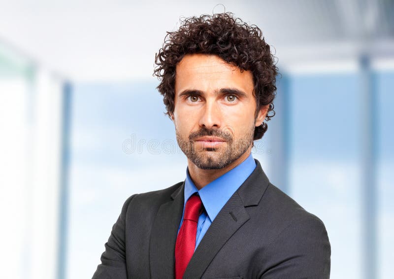Handsome Manager Portrait in His Office Stock Photo - Image of arms ...