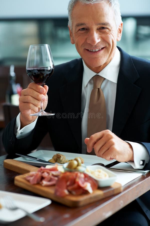 Handsome Mature Man Making a Toast Stock Image - Image of modern ...