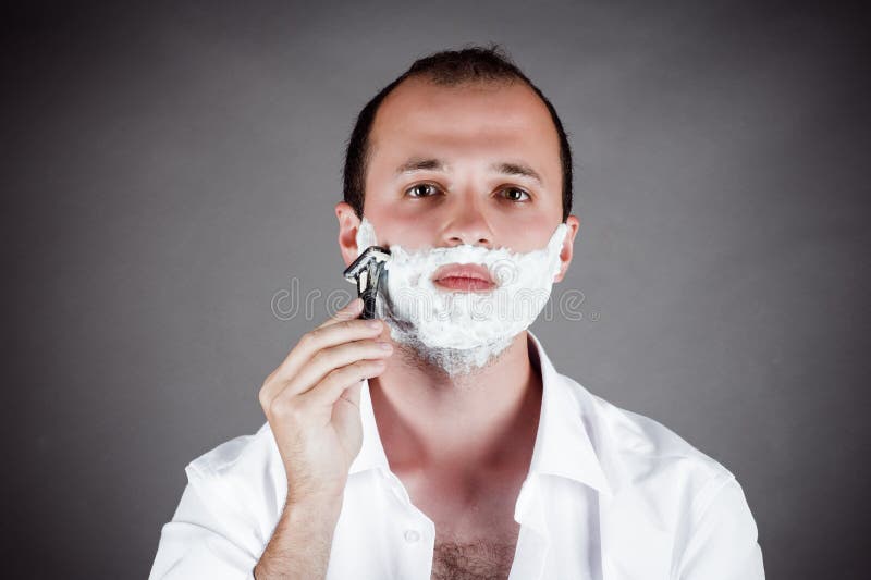 Handsome men for shaving stock photo. Image of morning - 31725542