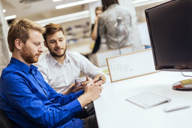 Handsome Men Working in an Office Stock Image - Image of lifestyle ...