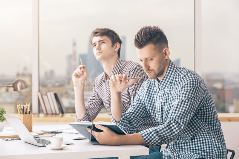 Handsome Men Working on Project Stock Image - Image of creative ...