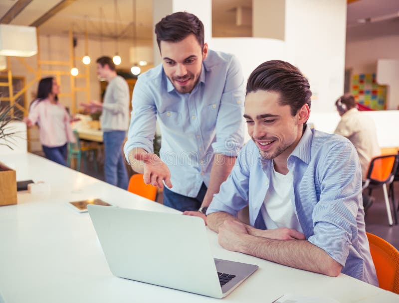 Handsome men working stock photo. Image of freelance - 68212786