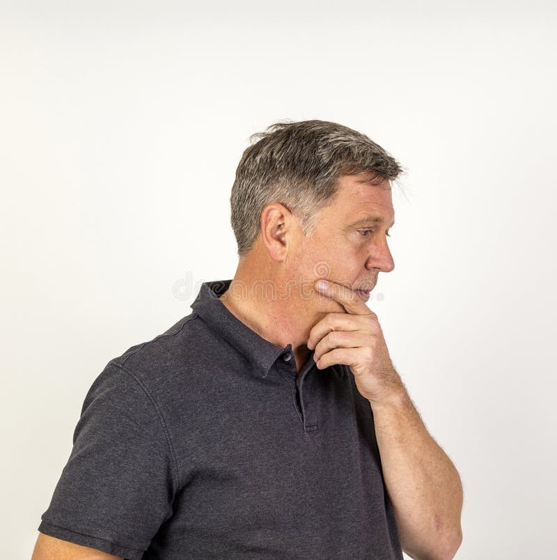 Handsome Middle Age Man Studio Portrait Stock Photo - Image of beauty ...