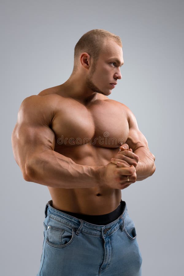 Handsome Bodybuilder Cropped View Stock Photo - Image of strong, arms ...