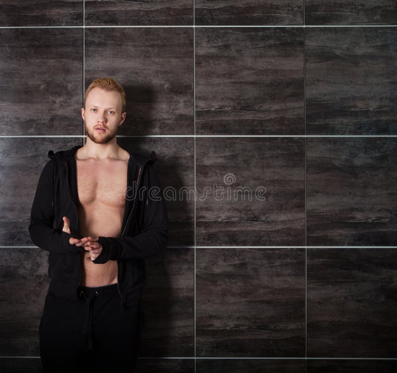 Handsome Muscular Male Model Near Stock Photo - Image of healthy ...