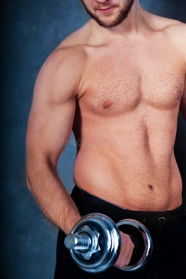 Handsome Muscular Male Model Near the Wall Stock Image - Image of male ...