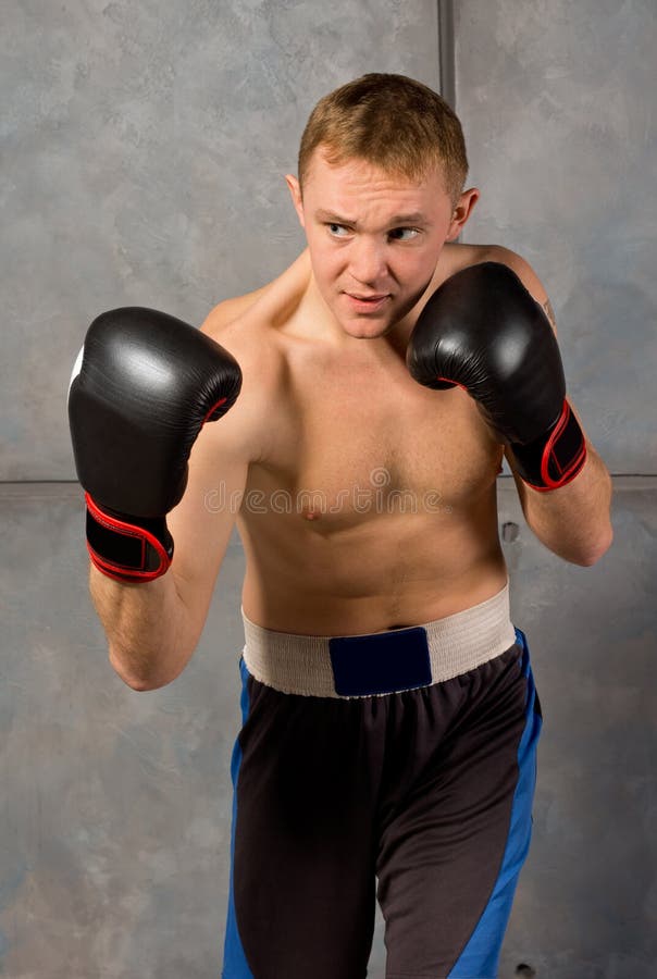 Muscular Fit Boxer Getting Ready for His Fight Stock Photo - Image of ...