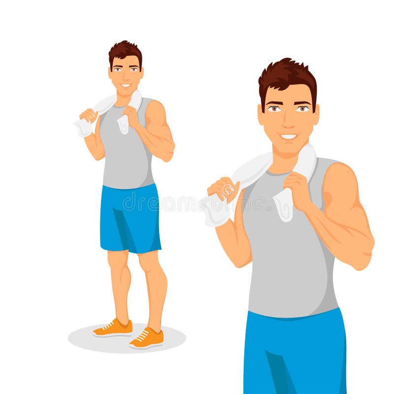 Handsome Muscular Young Guy Stock Vector - Illustration of outfit, male ...