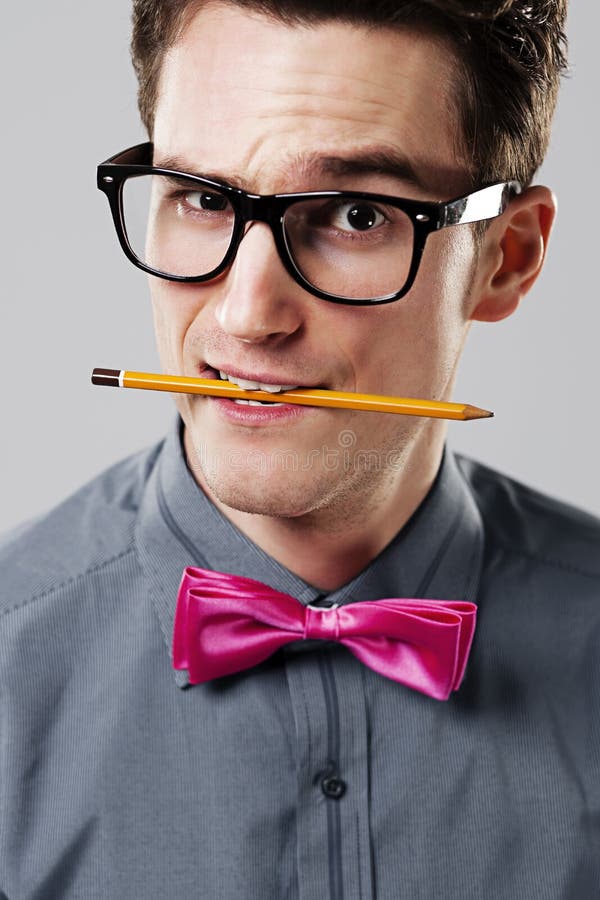 Nerd stock image. Image of contemplation, caucasian, handsome - 29733927